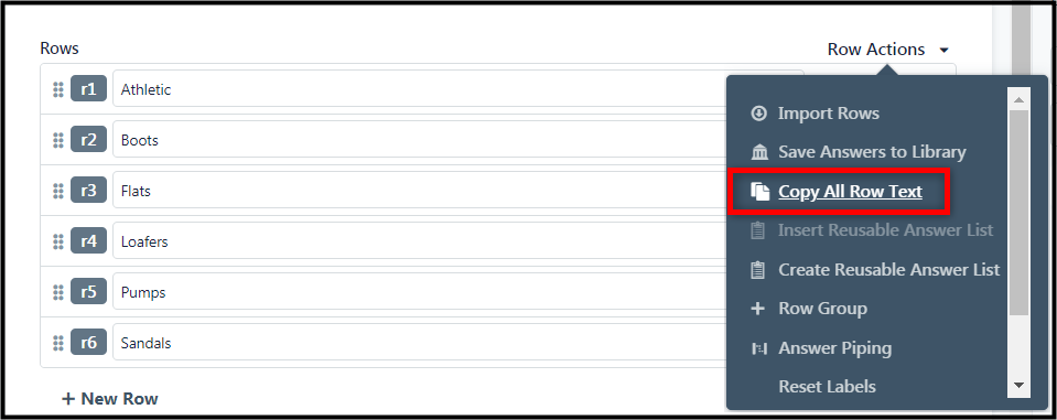 Copying All Answer Text – Surveys