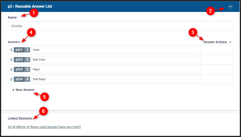 Reusable Answer List Element – Surveys