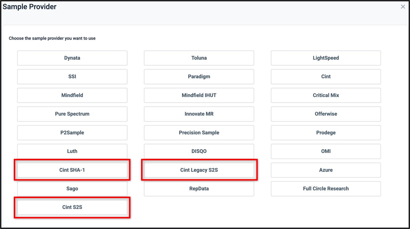 Cint Secure Sample Integration – Surveys