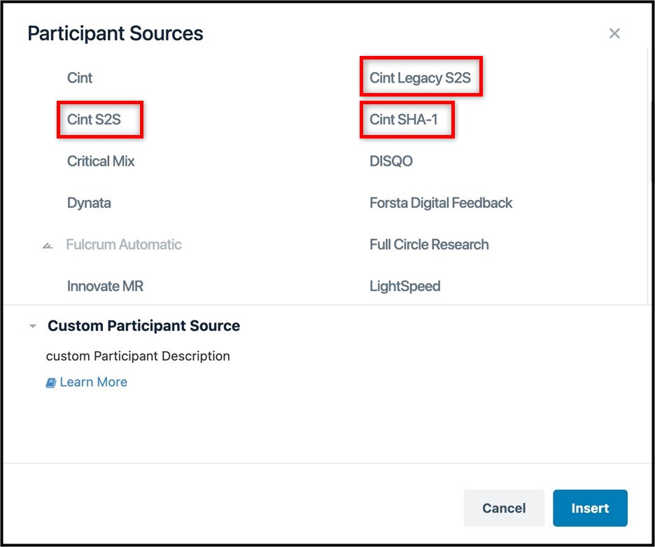 Cint Secure Sample Integration – Surveys