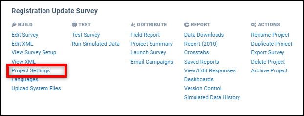 Creating a Registration Update Survey Using Decipher – Surveys